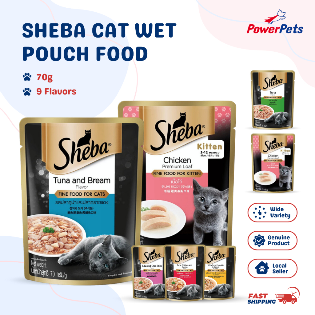 Sheba Cat Wet Food 70g Premium Pouch Nutrient-Rich Nutritious Delicious | Shopee Singapore
