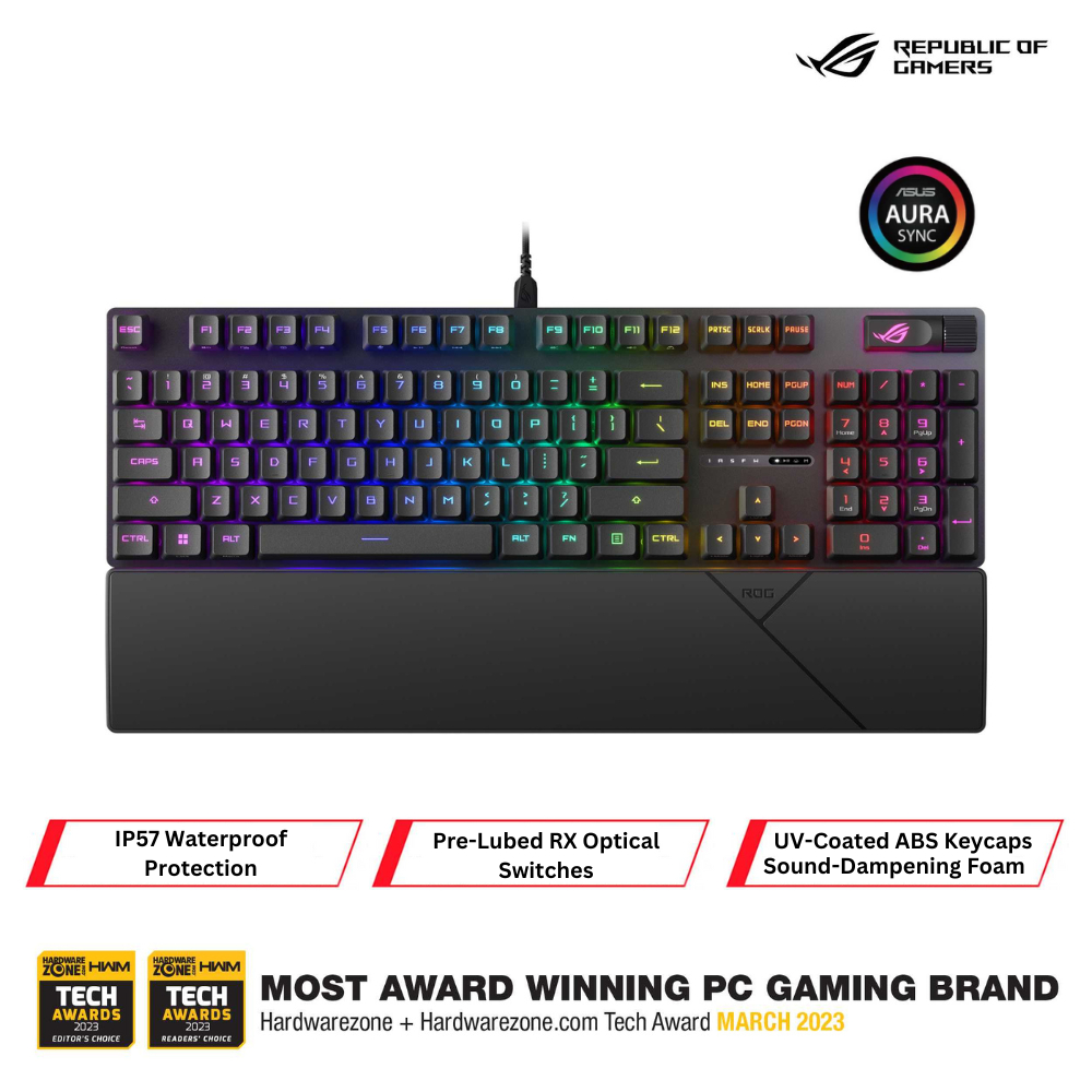 ROG Strix Scope II RX Gaming Keyboard - Prelubed RX RED Optical ...