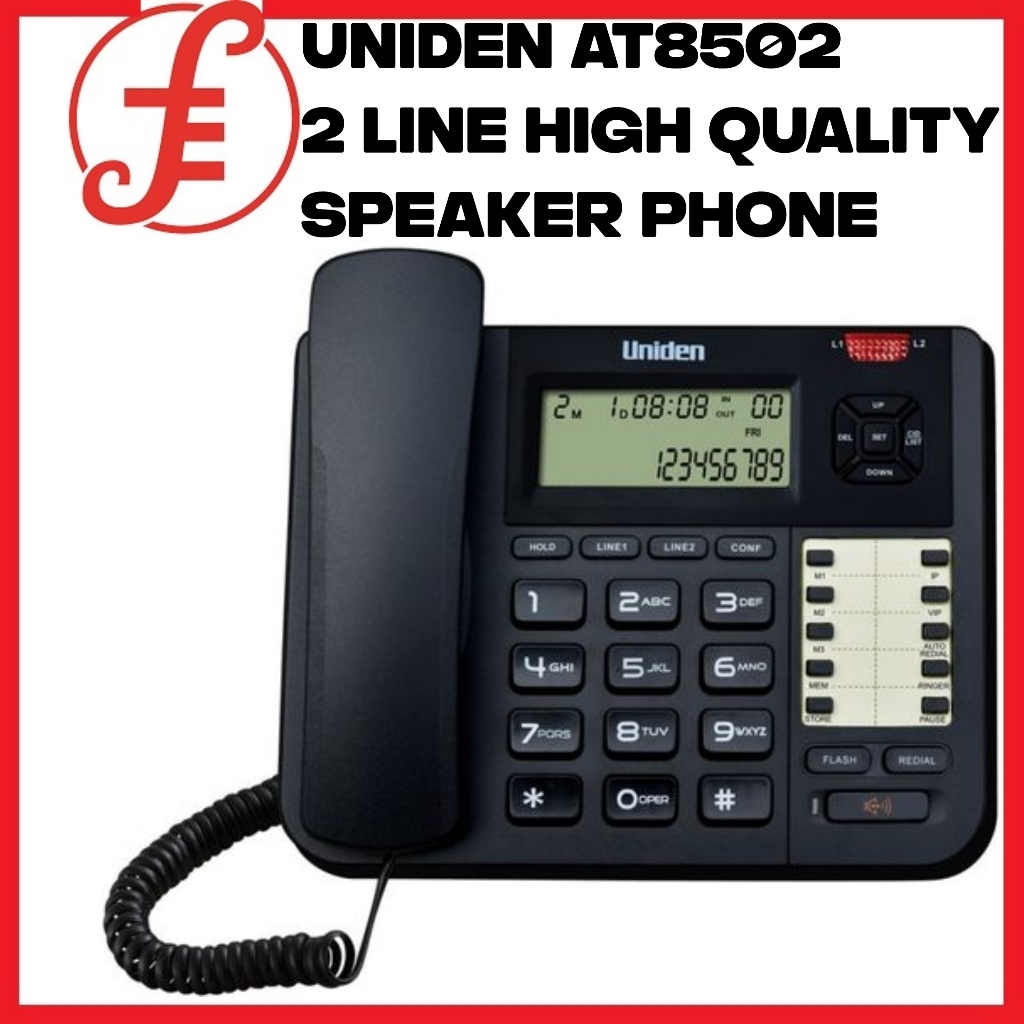 Uniden AT8502 2 Line High Quality Speaker Phone | Shopee Singapore