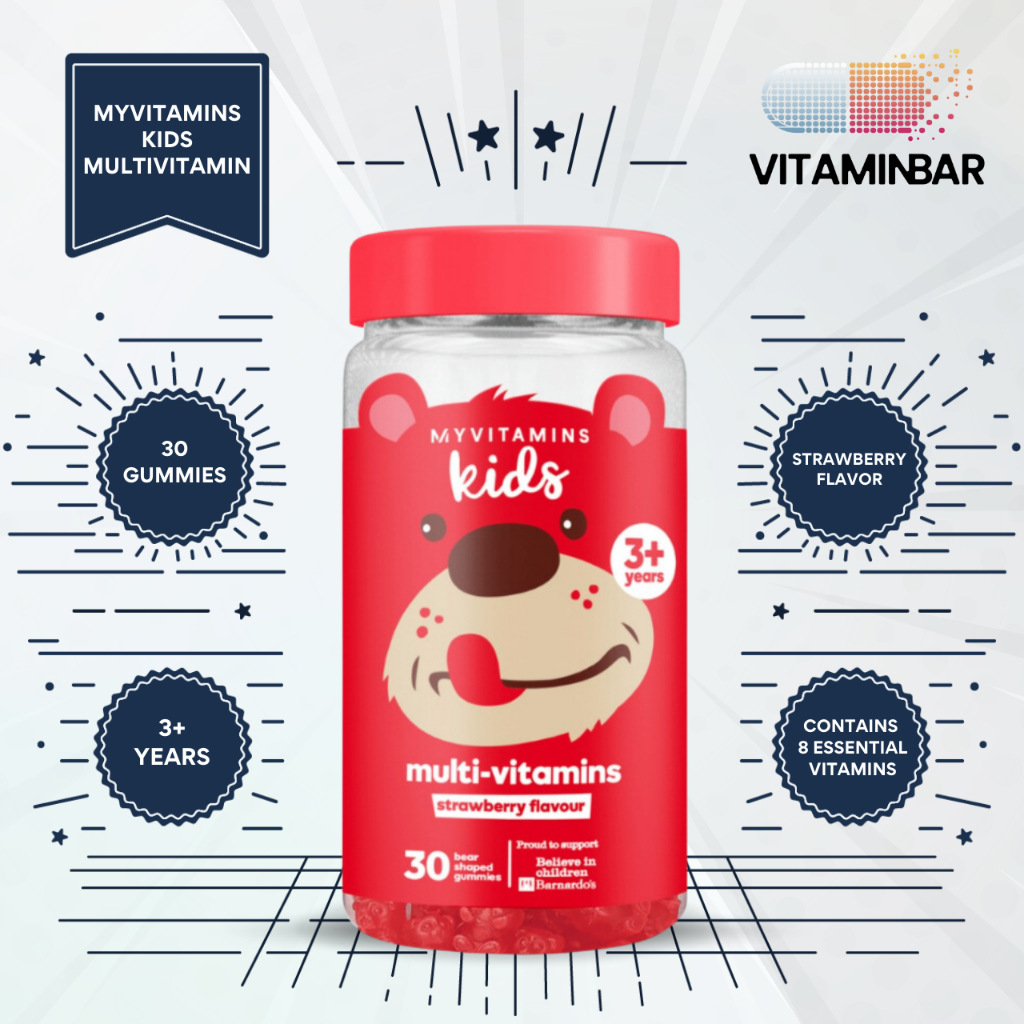 MyVitamins Kids Multivitamin 30 Gummies Strawberry Flavor Immunity ...