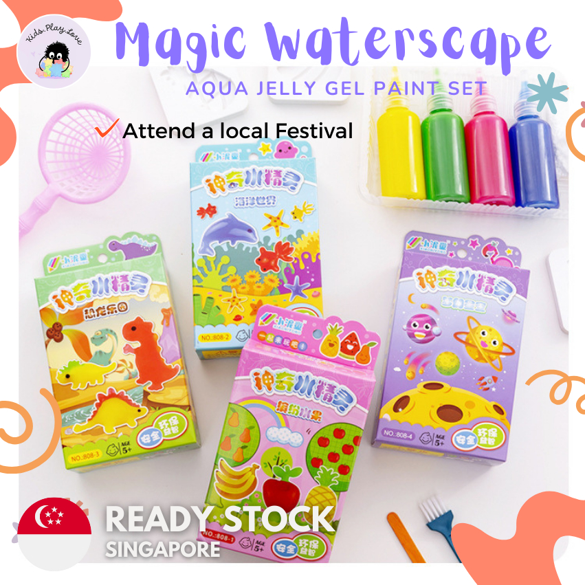 (READY STOCK) Magical Waterscape Paint Set || DIY Water Aqua Jelly Gel ...
