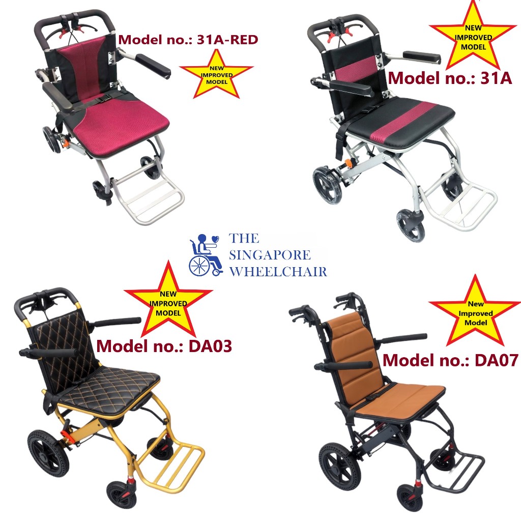 Lightweight Wheelchair Cabin Size Transit Pushchair Elderly Foldable ...