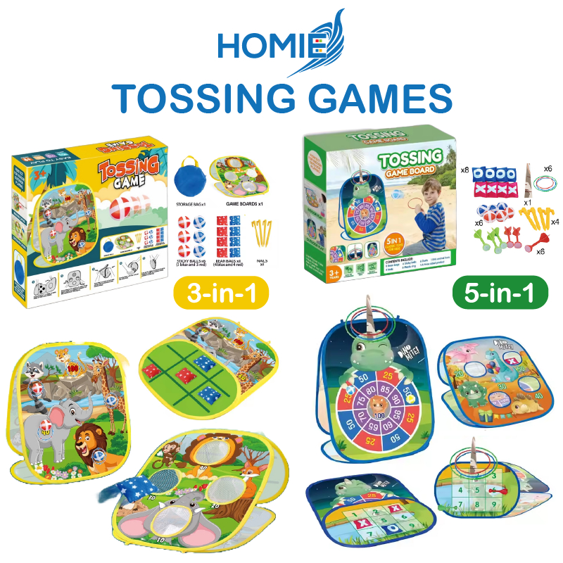 HOMIE Tossing Games 3in1 or 5in1 Outdoor Indoor Play/Sticky Ball/Bean ...