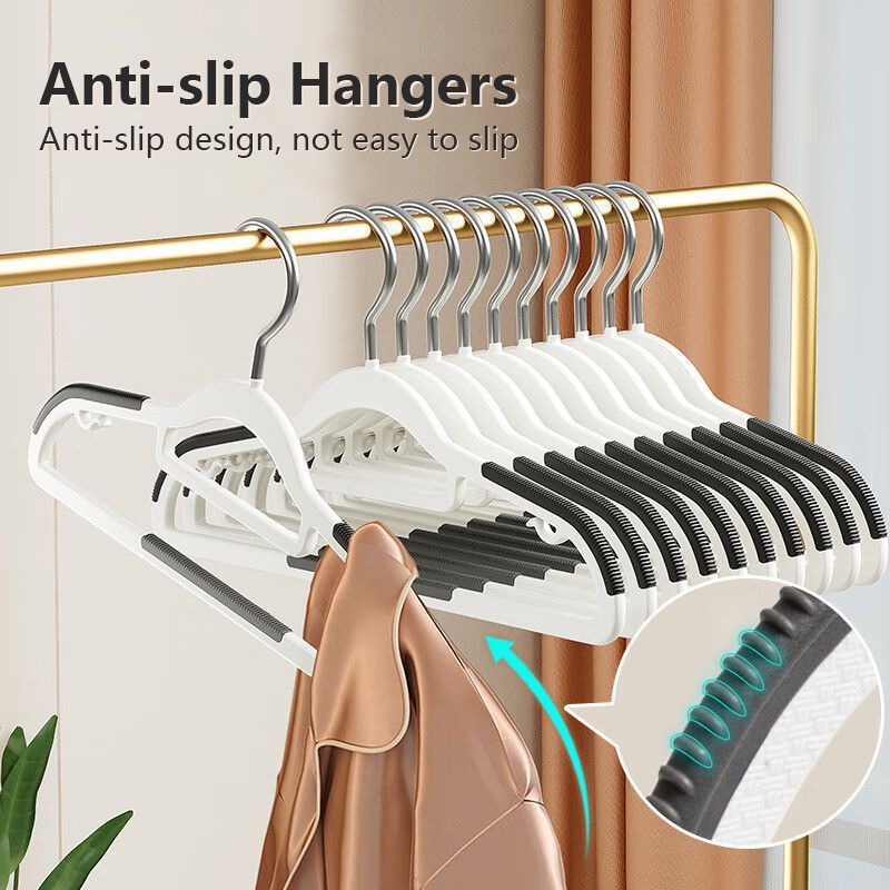 [SG Seller] 50Pcs Hanger Anti-Slip Clothes Hanger Wet and Dry Household ...