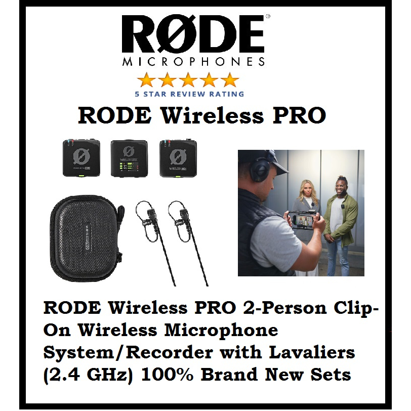 RODE Wireless PRO 2-Person Clip-On Wireless Microphone System/Recorder ...