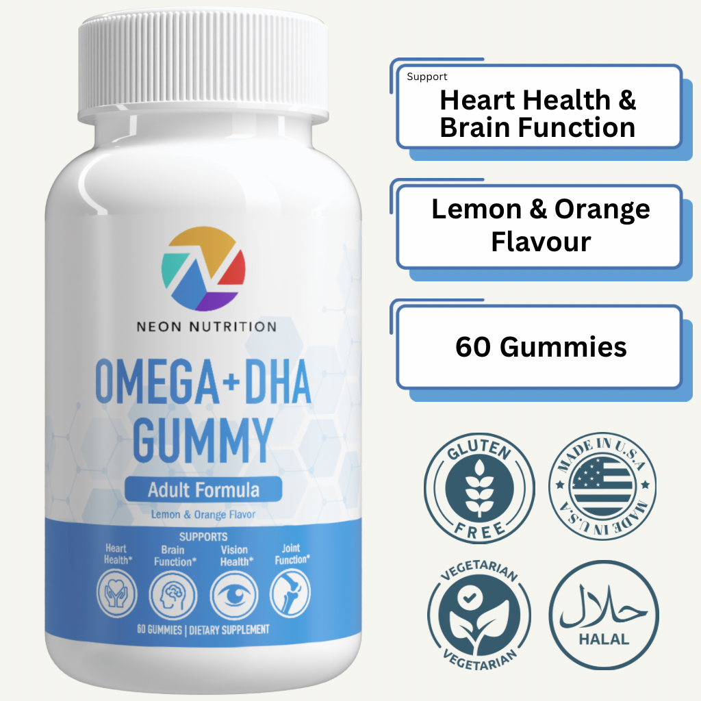 Omega + DHA Gummy Adult Formula | Heart health, brain function, vision ...
