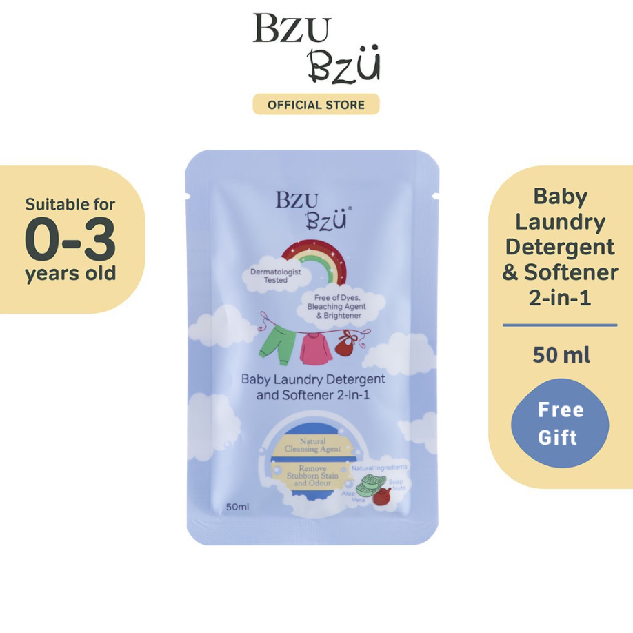 BZU BZU Baby Laundry Detergent and Softener 2-in-1 Sachet 50ml | Shopee ...