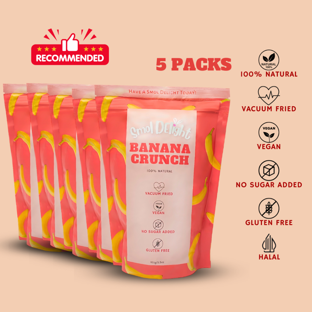 (READY STOCK) 5 PACKS SMOL DELIGHT BANANA CRUNCH 5PACKS x 100GRAM ...