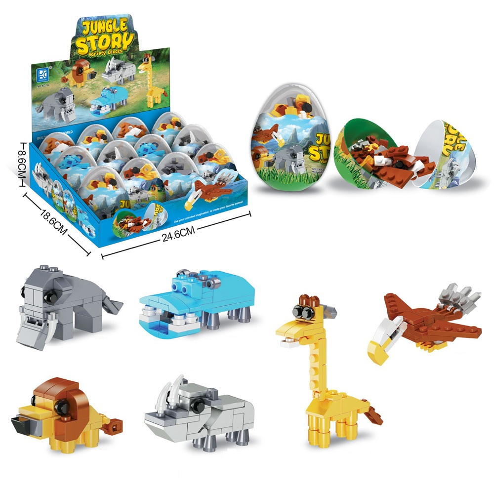💖 6 EGGS SET l Jungle Story l Animal Blocks l Building Block l Birthday ...
