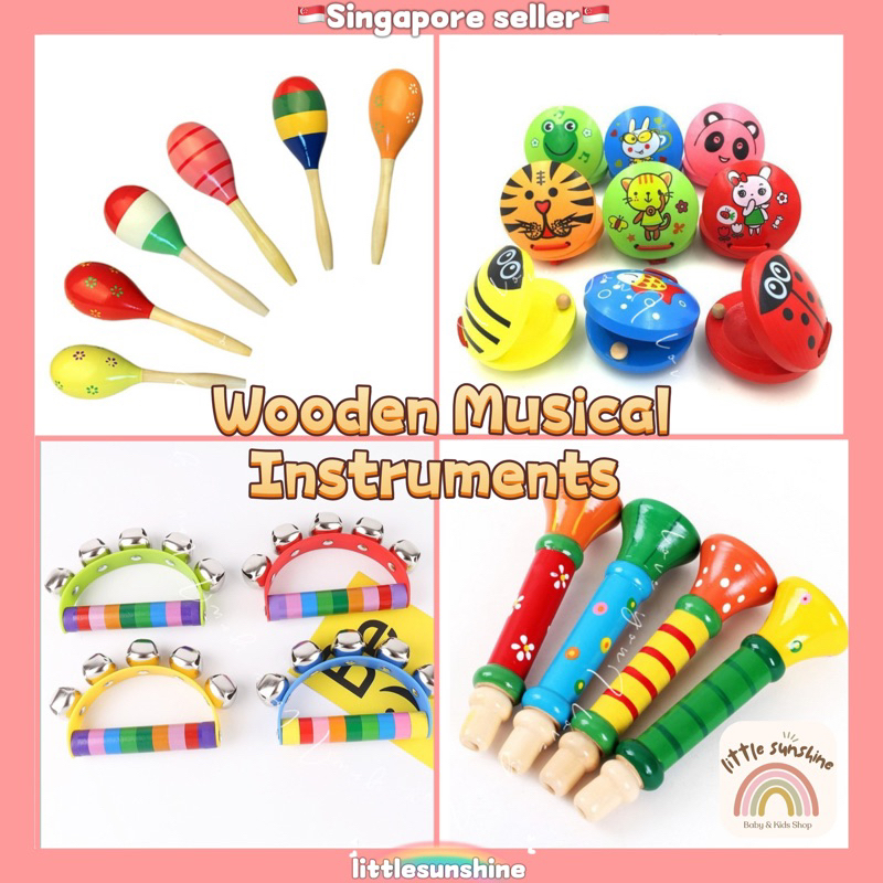 Kids Musical Instruments Maraca Trumpet Tambourine Handbell Castanet ...