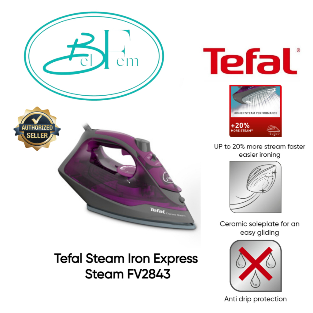 Tefal FV2843 Steam Iron Express Steam - 2 YEARS WARRANTY | Shopee Singapore
