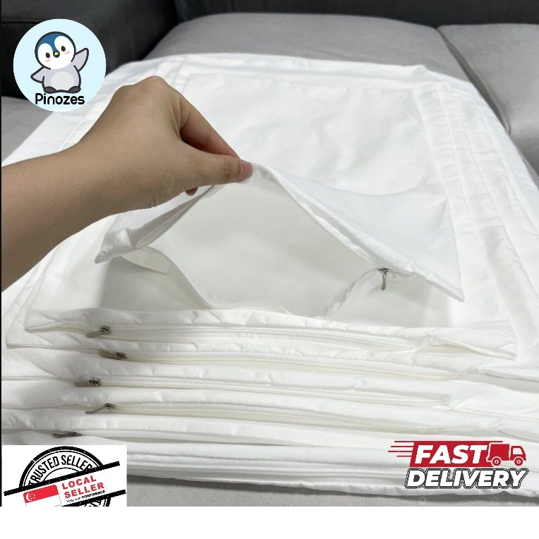 [SG Ready Stock Seller] White Pillow Inner Case with zip ( pillow inner ...