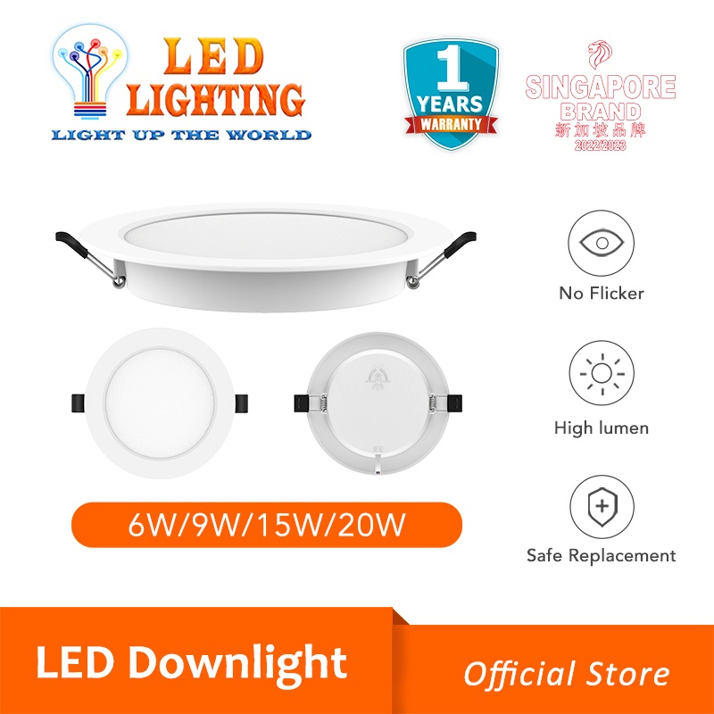 LED Panel Light LED Downlight 6W/9W15W/20W Slim Round Ceiling Lamp ...