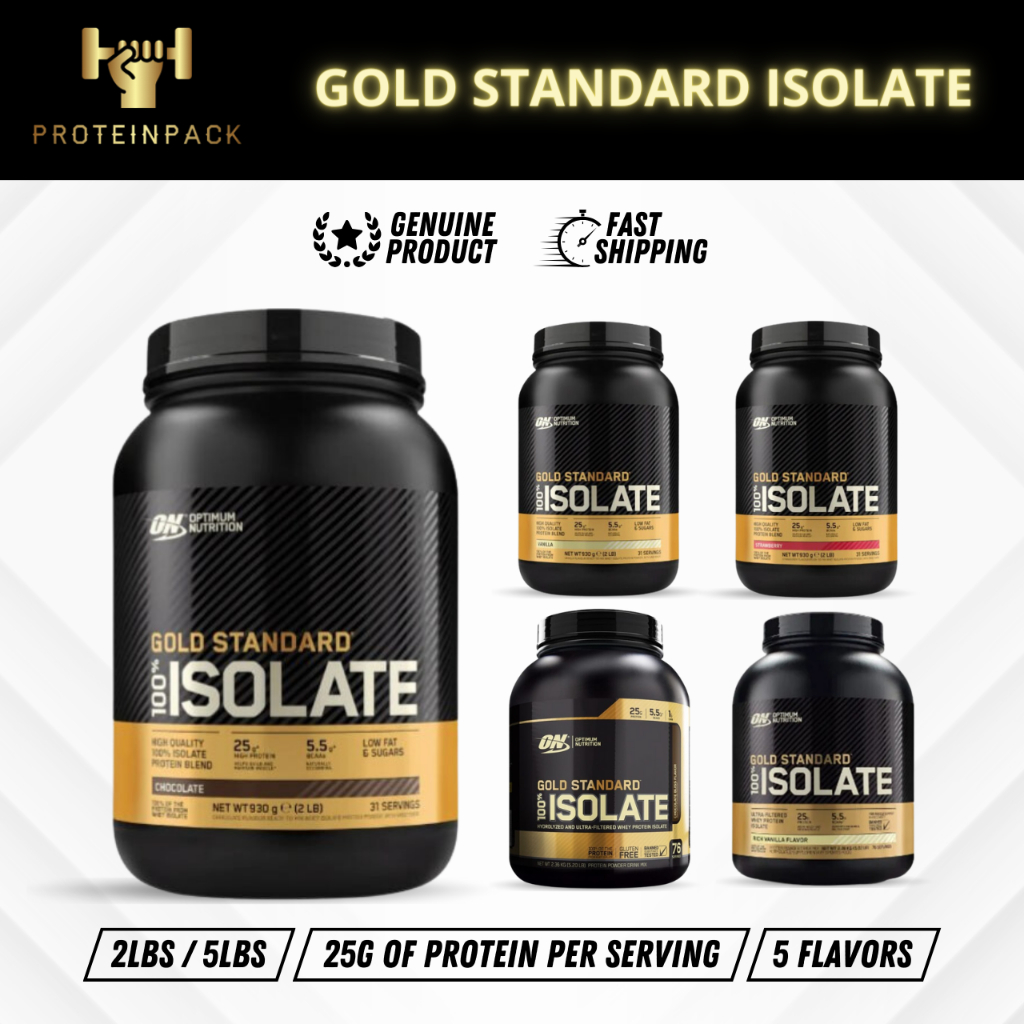 Optimum Nutrition Gold Standard Isolate Protein 2lbs 5lbs | ON whey ...
