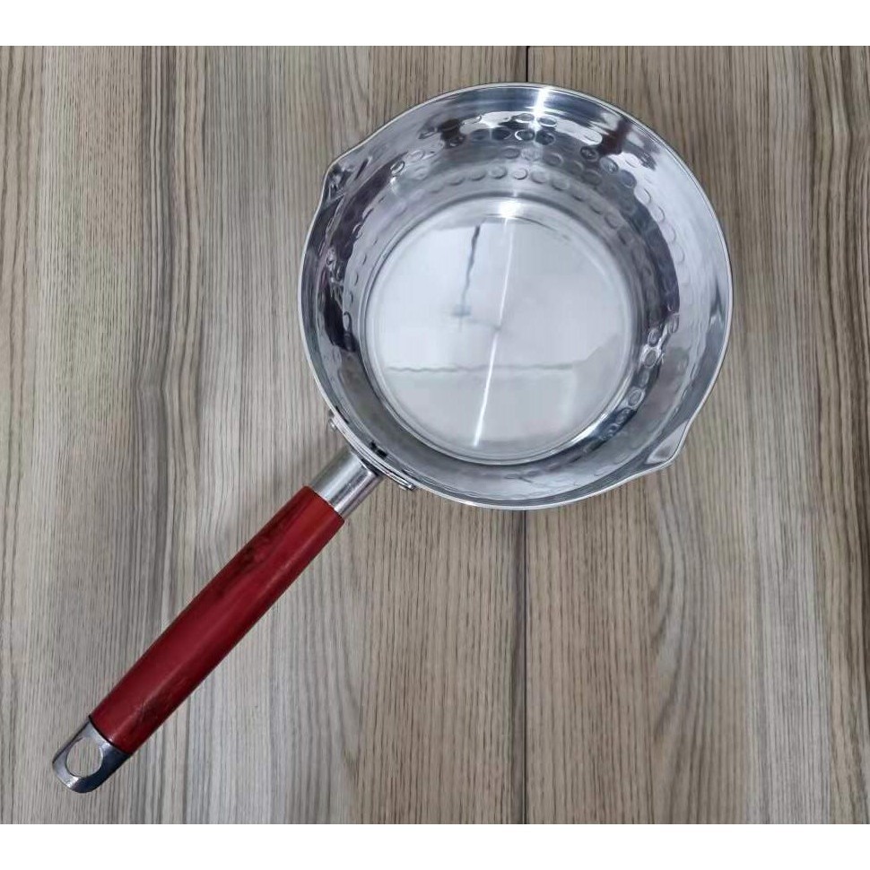 ALUMINIUM SNOW FLAT PAN WITH THICK BOTTOM AND WOODEN HANDLE | Shopee ...