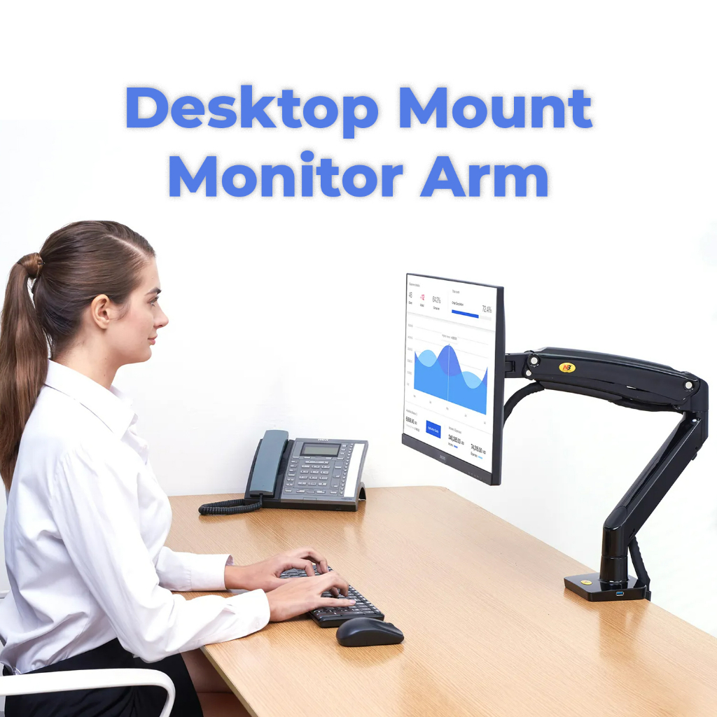 Desktop Monitor Arm Gas Strut Flexi Mount LCD LED Screen Support Holder ...