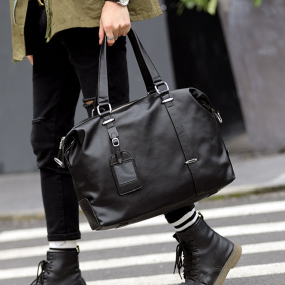 Kanagawa Japan Leather Shoulder Sling Duffel Weekender Bag | Shopee ...