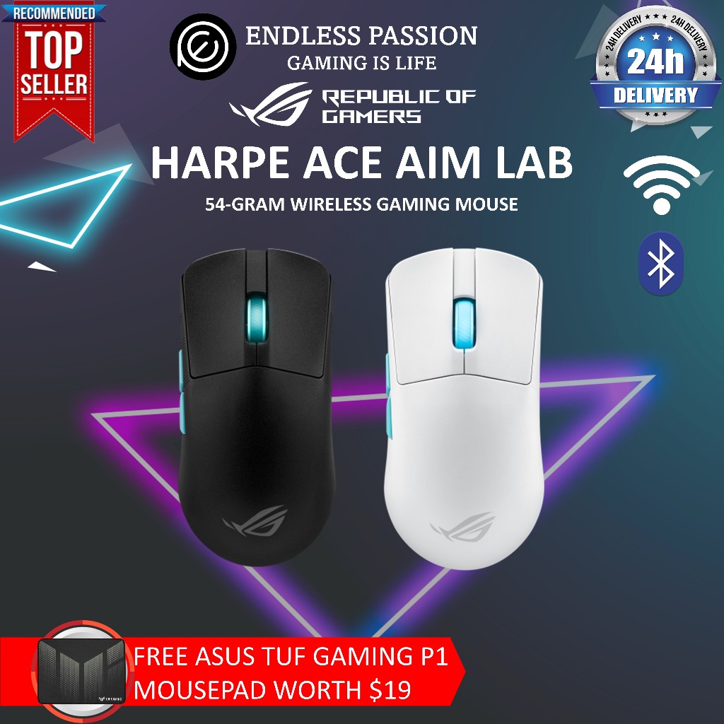 ASUS ROG Harpe Ace Aimlab Edition Wireless Gaming Mouse | Shopee Singapore