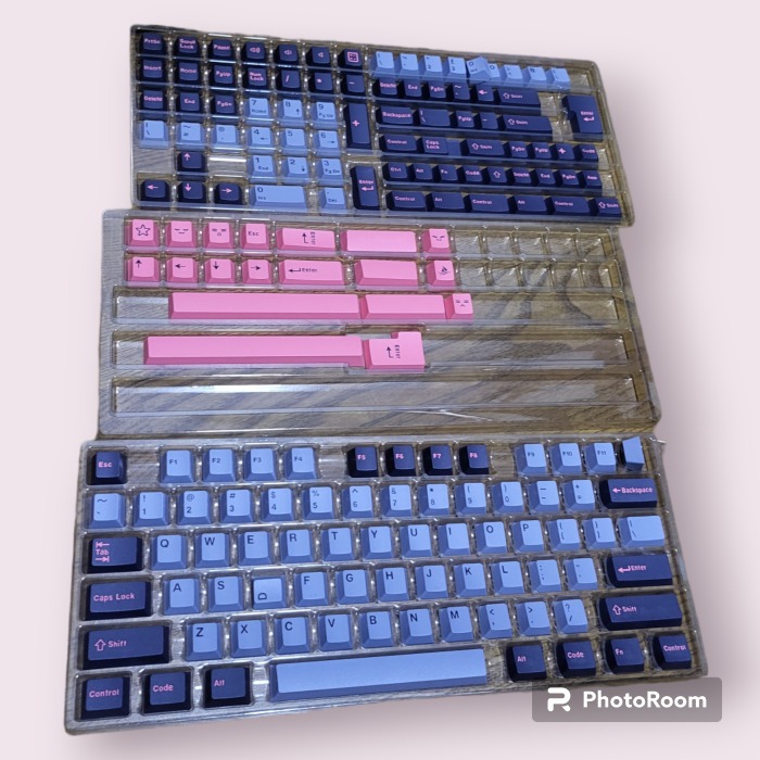 [Local Ready] PBT grey black pink 8008 Keycaps Profile for Mechanical ...