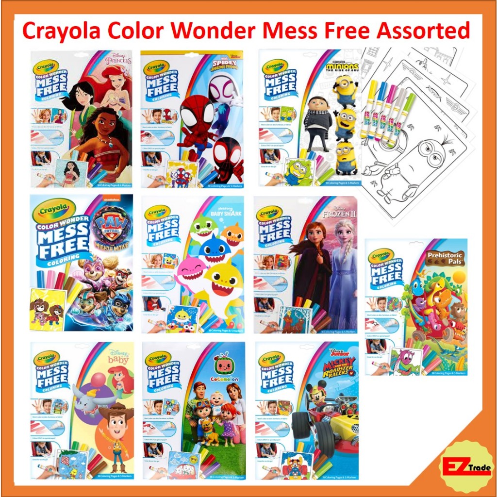 Crayola Color Wonder Mess Free Coloring Pack with 18 coloring pages and ...