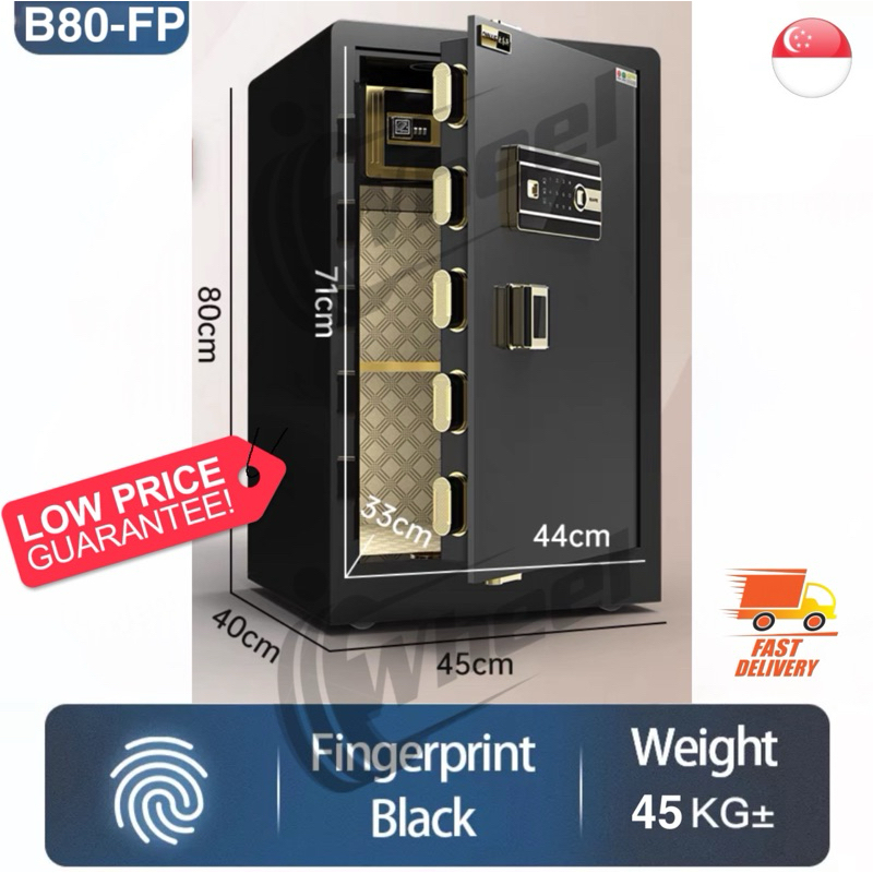 INSTOCK - 2023 Anti Theft Safe Box - FingerPrint + Passcode + Key ...