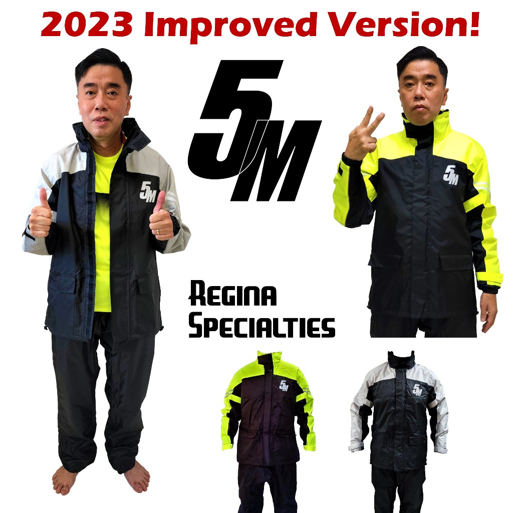 5M Elite Motorcycle Raincoat (2023 Improved Waterproof) Top + Bottom+ ...