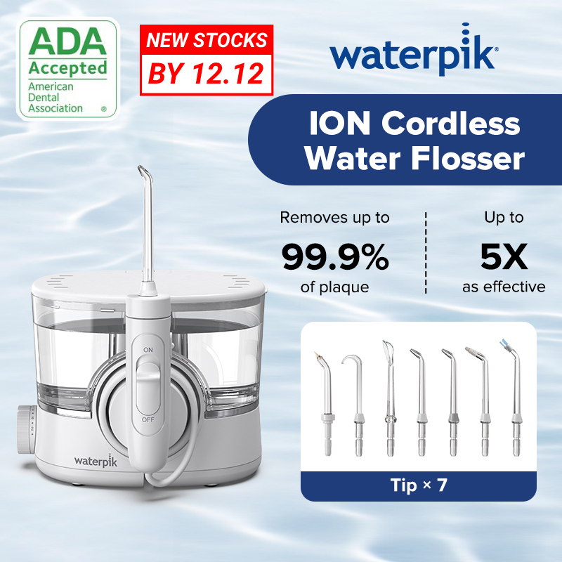 Waterpik WF-11 ION Cordless Rechargeable Water Flosser (Portable Oral ...