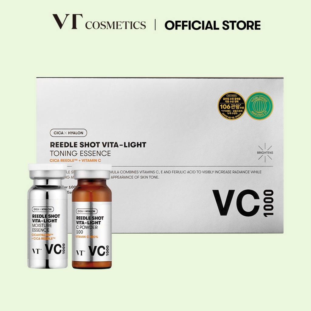[VT] REEDLE SHOT VITA-LIGHT Toning Essence VC1000 10ml 2ea(C Powder 100 ...