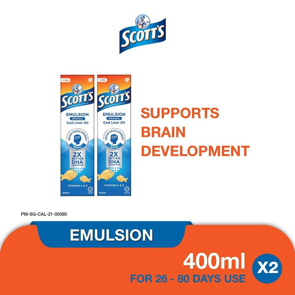 [Bundle of 2] Scott's Emulsion Cod Liver Oil, Omega 3 fatty acid DHA ...