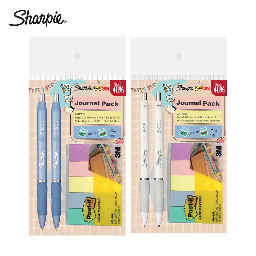 Sharpie S Gel Ball Pen 0.7mm 2s & Post-it Page Marker 5 Pads 15mm x ...