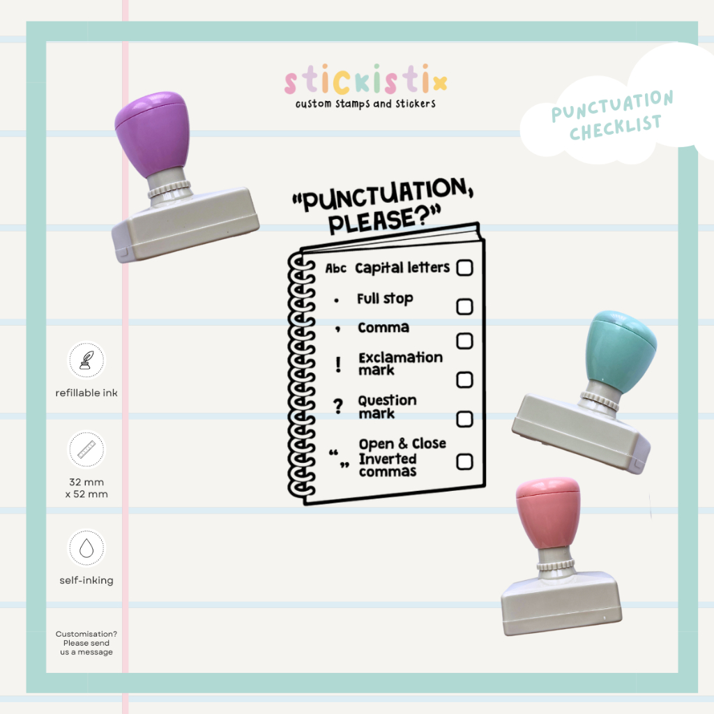 Punctuation Please Stamp(s) | English Language | 32x52mm | Rectangle ...