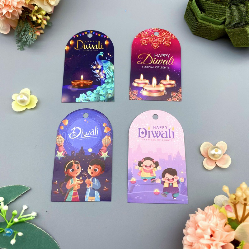 [OMOYAA.SG] 20/50 PCS Happy Diwali / Deepavali Greeting Cards with Free ...