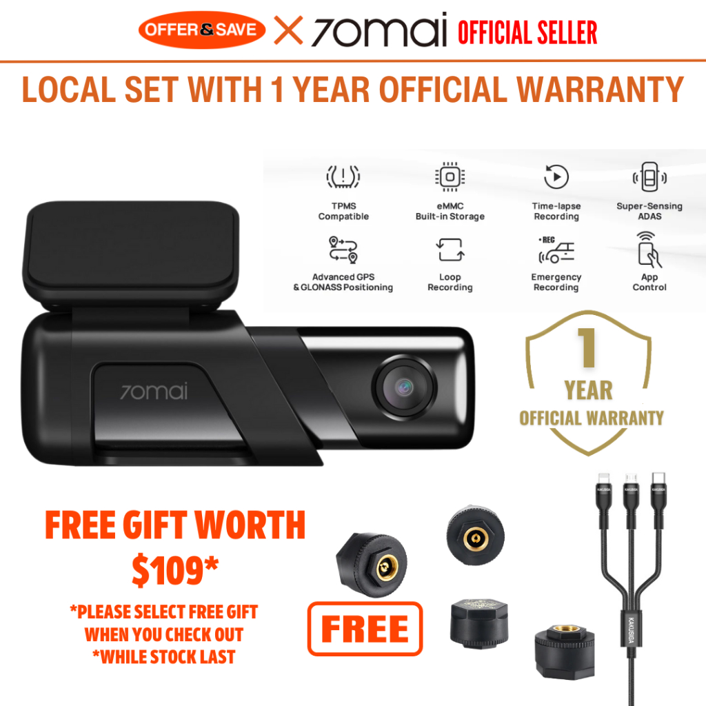70mai M500 Dash Cam Car Recorder - Built-in Storage/1944P /170degree ...