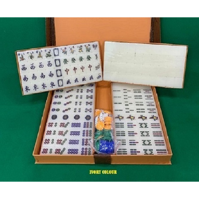 Full Ivory Colour Mahjong Set (Size: A1 37mm / A2 35mm) | Shopee Singapore