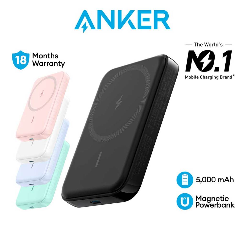 Anker Powerbank 321 MagGo Battery Powerbank 5000mAh Magnetic Wireless ...