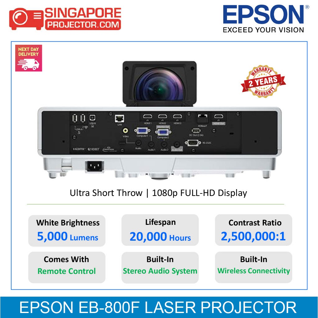 Epson EB-800F Ultra-short Throw Full HD Laser Projector | Shopee Singapore