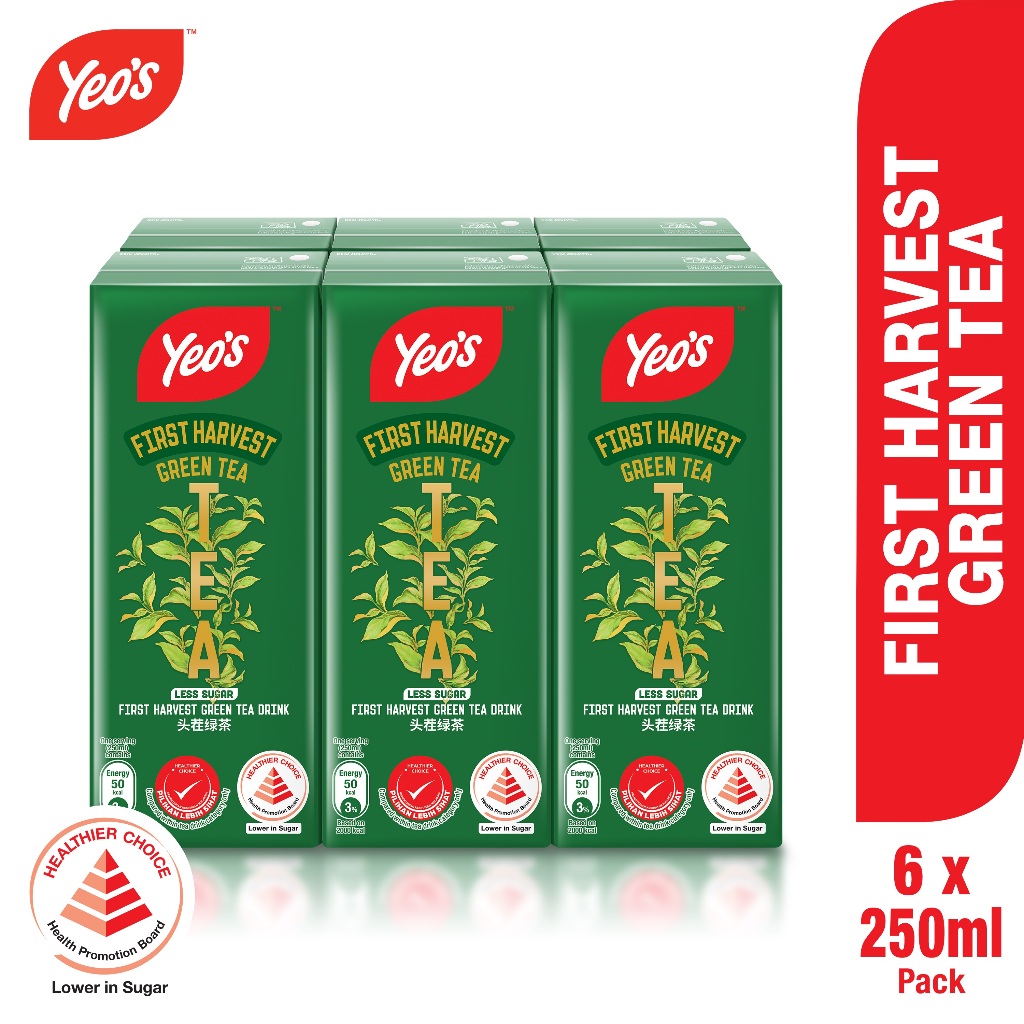 Yeo's First Harvest Green Tea 6's x 250ml | Shopee Singapore