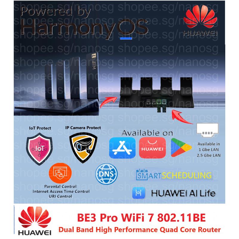 [ Ready Stock ] HUAWEI WiFi 7 BE3 PRO Dual Band WiFi Router | Harmony OS 4 | 1 Year Warranty ...