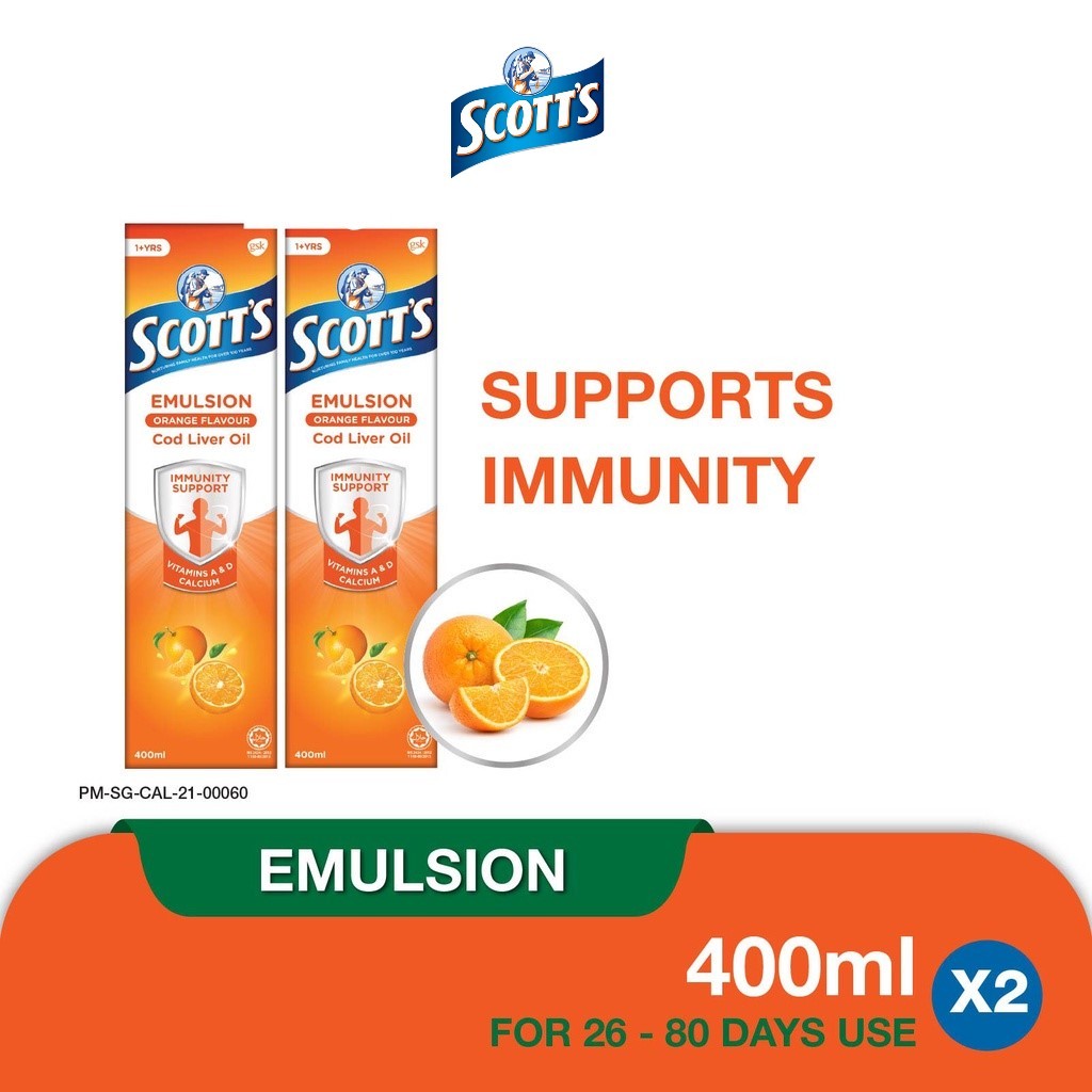 [Bundle of 2] Scott's Emulsion Cod Liver Oil, Omega 3 DHA, Children ...