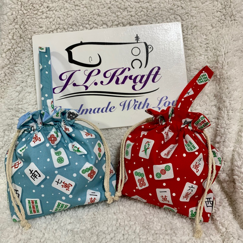 Handmade Drawstring Carrier Bag Bucket Bag mandarin orange bag abalone ...