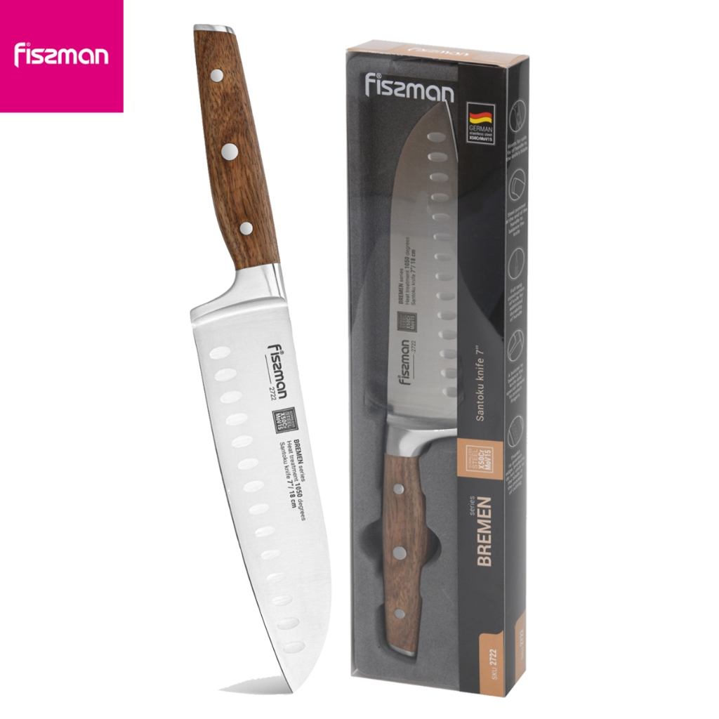 Fissman 7" Santoku Knife, German Stainless Steel, BREMEN Series ...