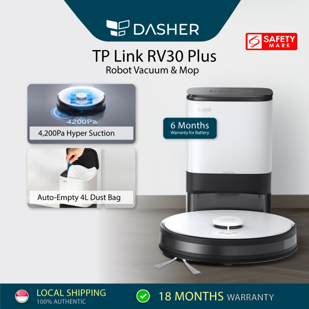 TP-Link Tapo RV30 / RV30 Plus LiDAR Navi Robot Vacuum Cleaner & Mop ...