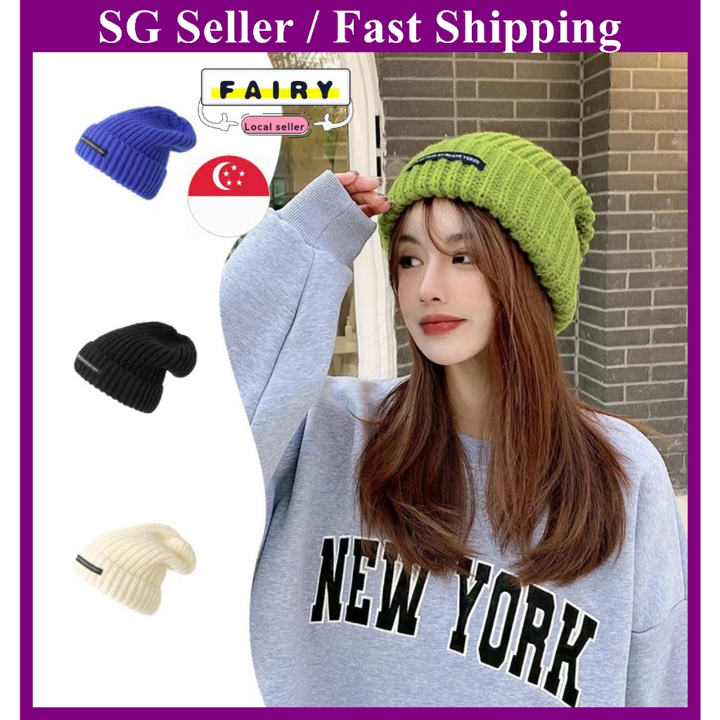 (SG Seller) Unisex Warm Hat For Autumn Winter Loose Head Circumference ...