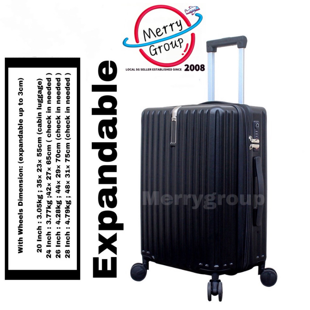 New Expandable Zipper Travel Luggage TSA Approved Lock Cabin Suitcase ...