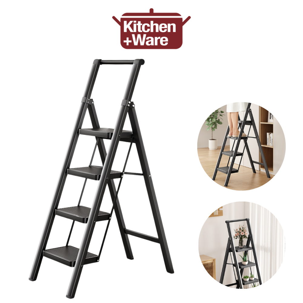 Carbon Steel Foldable 3/4/5 Steps Ladder / Anti-Slip Compact Space ...
