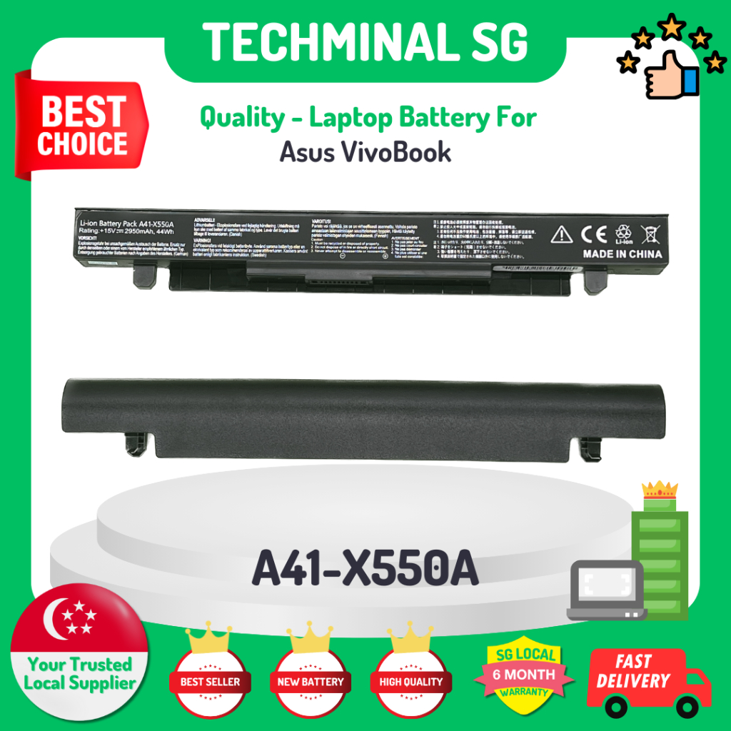 TECHMINAL - A41-X550A Battery Replacement for ASUS A450 P550 F550 k550 ...