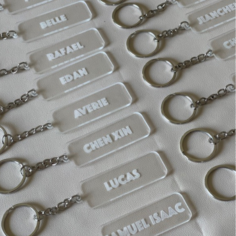 100pcs FREE 5pcs | Keychain Customize Name | Engrave keychain name ...