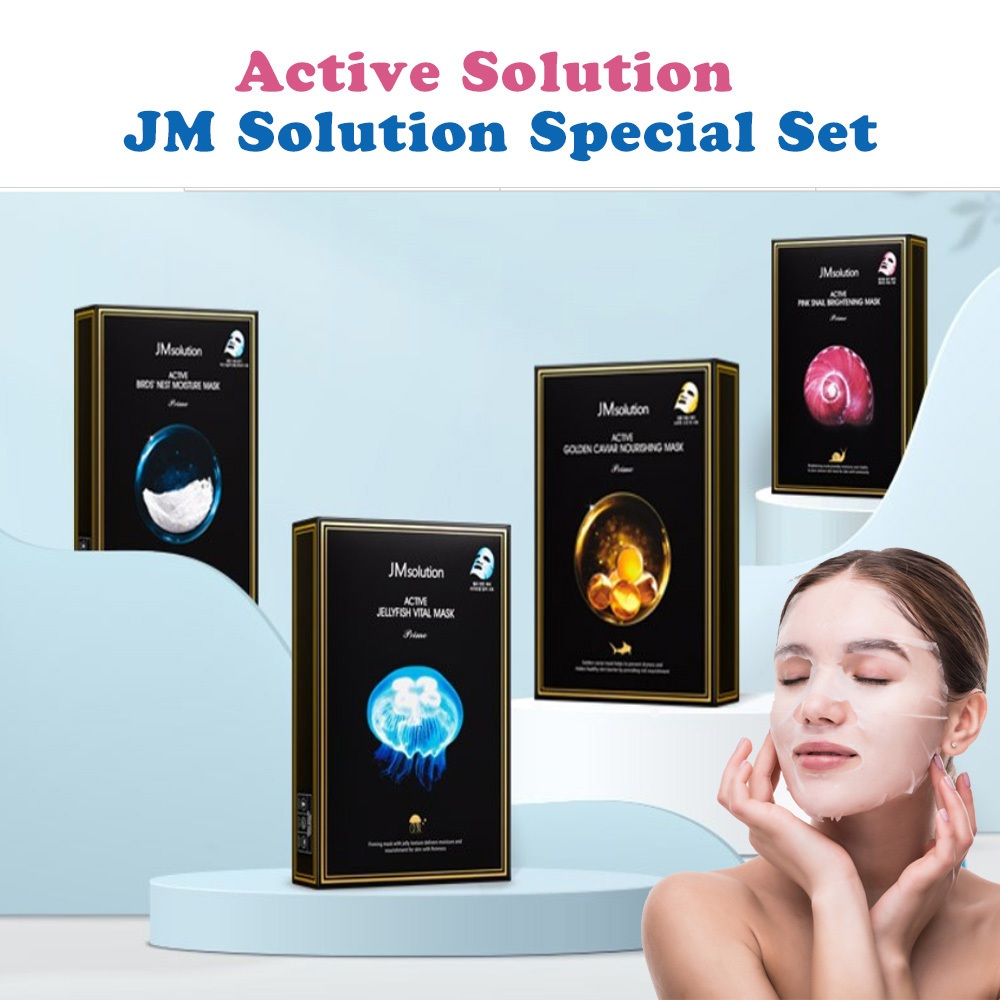 40PCS JM Solution Active Solution Mask Pack 4 types 10 sets Water Luster Skin 2 | Shopee Singapore