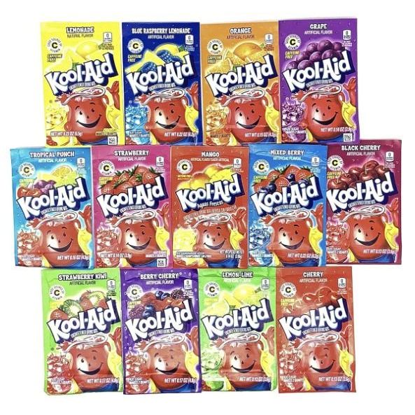 Kool-Aid Drink Mix Unsweetened Fruit Variety Zero Calories Powdered ...