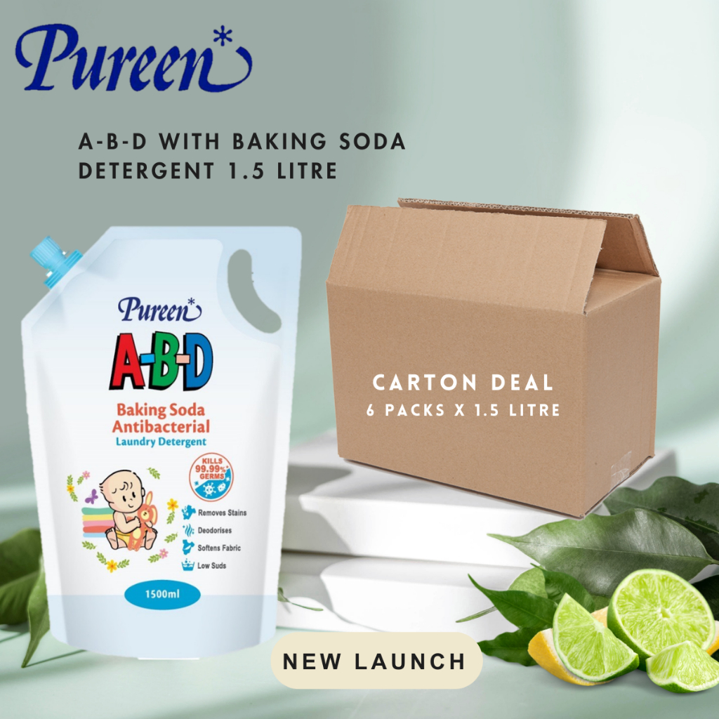 Pureen A-B-D with Baking Soda Detergent 1.5 Litre x 6 Packs (Carton ...